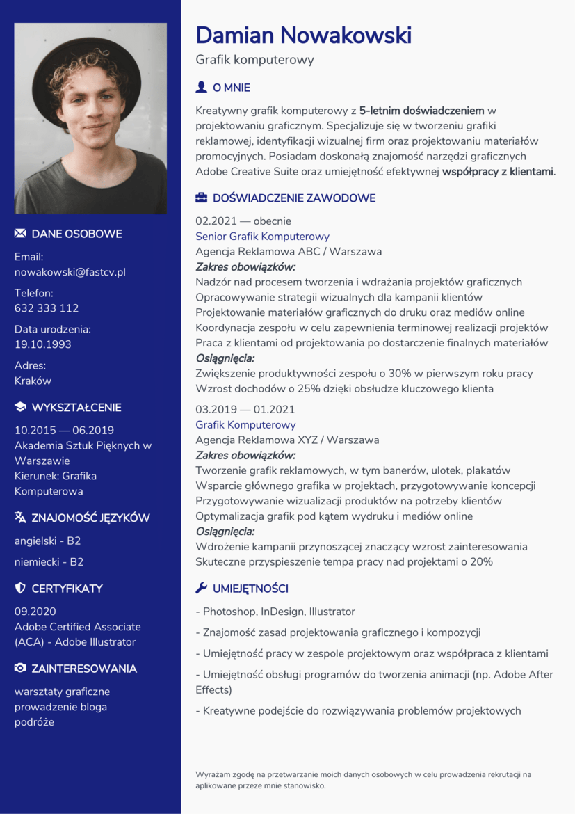 Jak napisać CV dla grafika komputerowego - przykłady i wskazówki ...